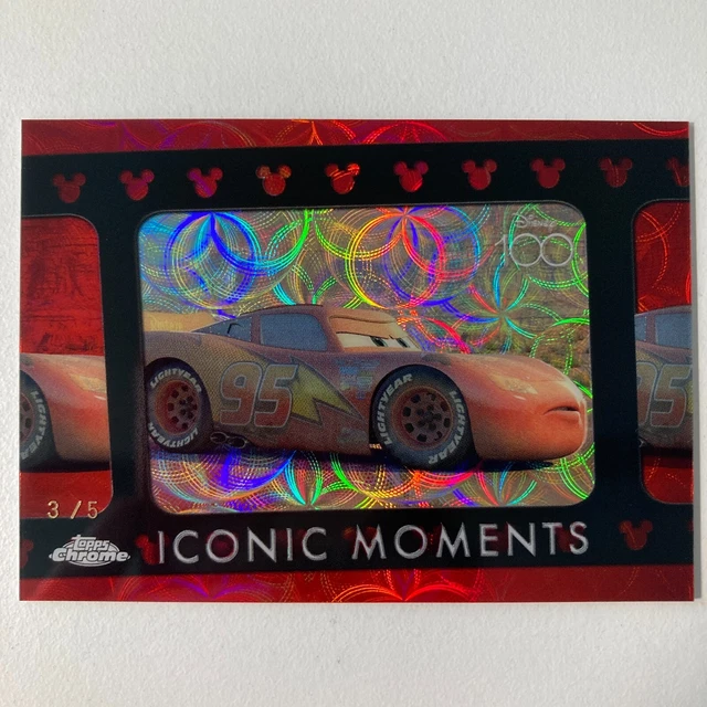 TOPPS DISNEY CHROME 100 Lightning McQueen Iconic Moments 3/5 Cars EUR 1 ...