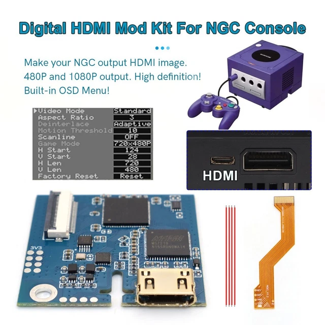 HISPEEDIDO INTERNAL NGC Digital HDMI MOD Kit Digital to Digital HDMI ...