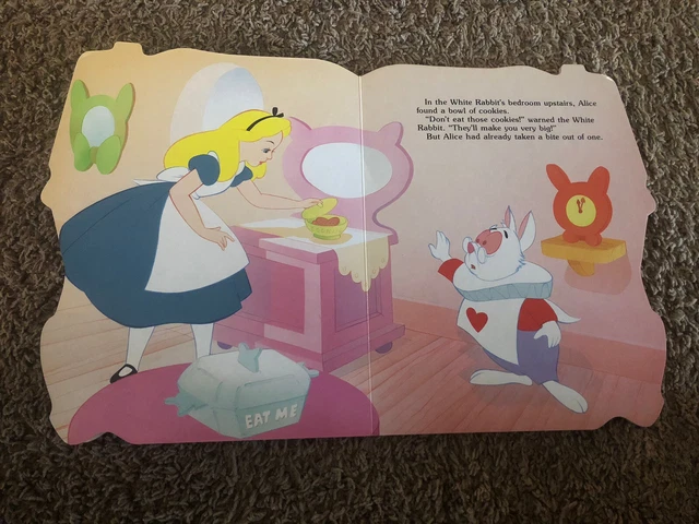 VINTAGE WALT DISNEY Alice in The White Rabbits House Hardboard Pages ...
