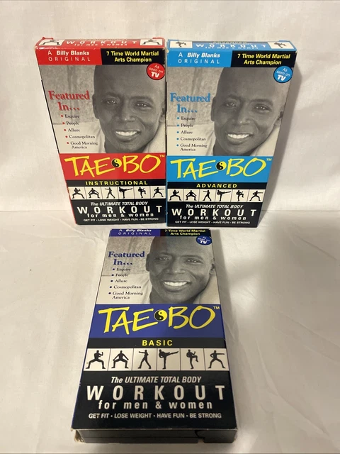 TAE BO WORKOUT 3 Pack VHS 1998 Basic, Instructional, Advanced, 8 Min ...