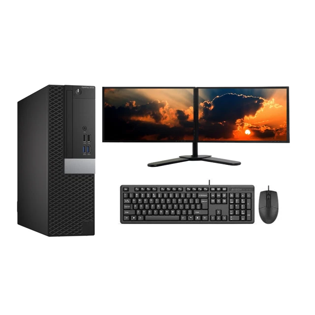 DELL PC BUNDLE 2x24'' Monitors Intel Core i5 6th Gen 1TB SSD 32GB DDR4 ...