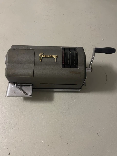 FRANCOTYP - ALTE mechanische Frankiermaschine grünlicher Hammerschlag ...