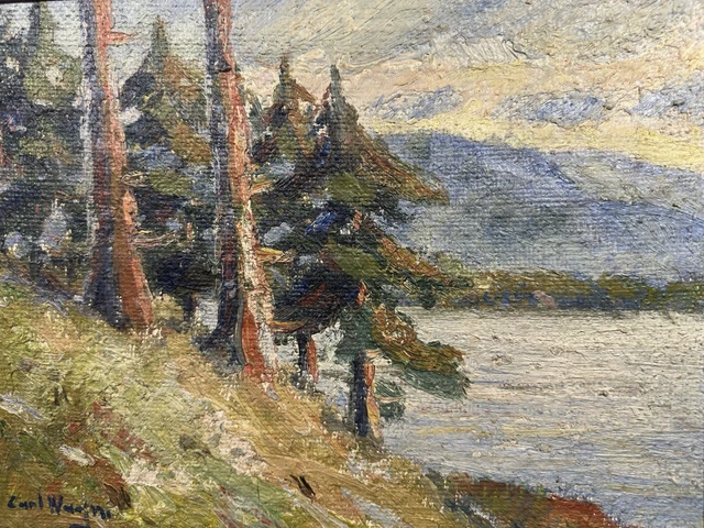 ANTIQUE OIL ON Canvas Signed: Landscape Montagnes Swiss School Or ...