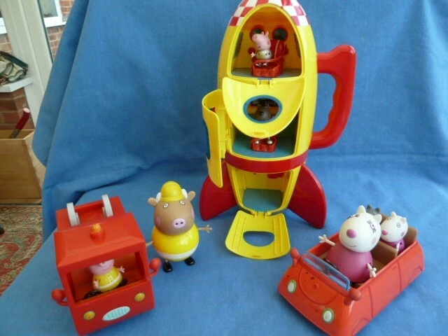 PEPPA PIG SPACE Rocket, Fire Engine And Car £10.00 - PicClick UK