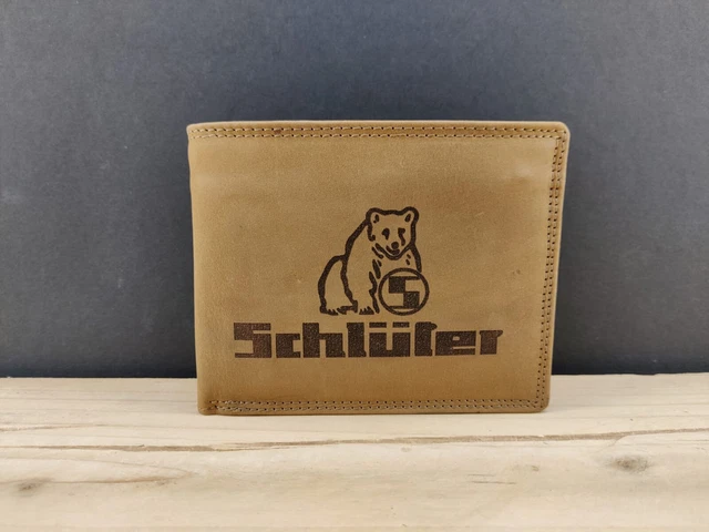 SCHLÜTER BÄR ECHT Leder Geldbörse Traktor Schlepper Trecker Oldtimer ...