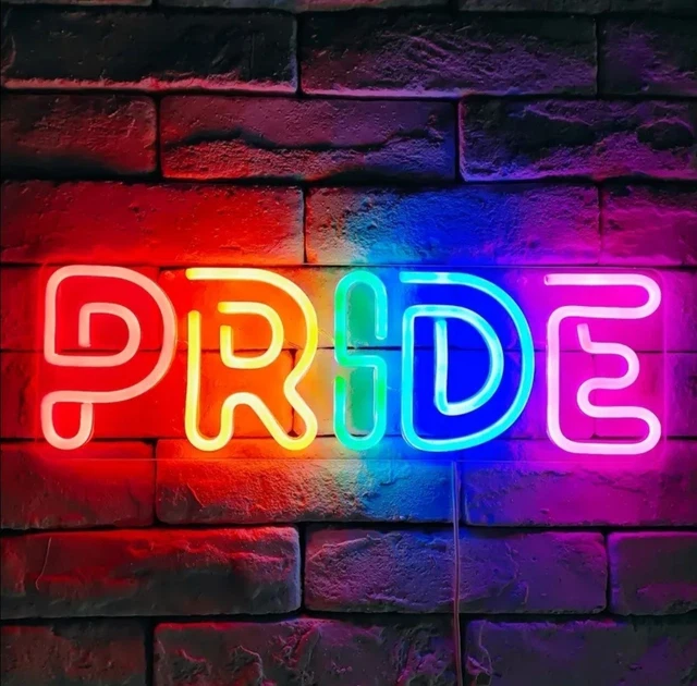 PRIDE NEON LED Rainbow Light Up Sign Colourful Lights Gay Pride NEW ...