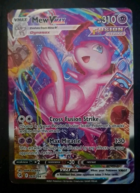 POKÉMON TCG MEW VMAX Alternate Art Fusion Strike 269/264 Holo Secret Rare EUR 90,00 - PicClick FR