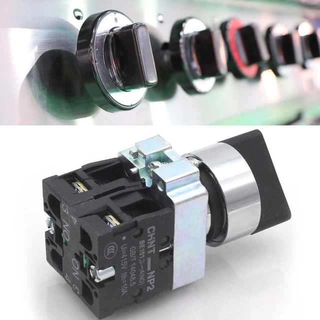 POSITION 2NO 22MM NP2-BD33 Selector Button Switch Self-locking Rotary Switches £6.00 - PicClick UK