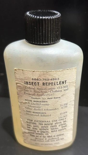 VIETNAM WAR US Army USMC Insect Repellent aka Bug Juice 1966 Original £ ...