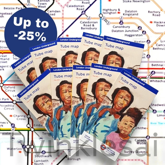 10X LONDON UNDERGROUND Tube Map May 2022 TFL Official Elizabeth Line ...