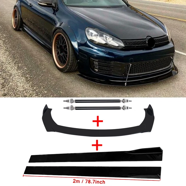 FRONT BUMPER BODY kit Spoiler + Side Skirt + Strut Rods For VW Golf MK5 ...