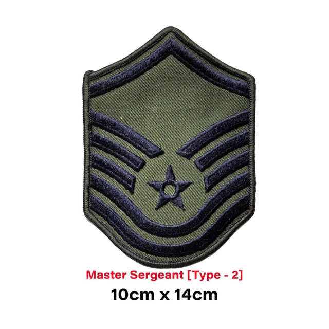 MASTER SERGEANT OLIVE Patch US Uniform Dress Air Force Rank Sew On ...