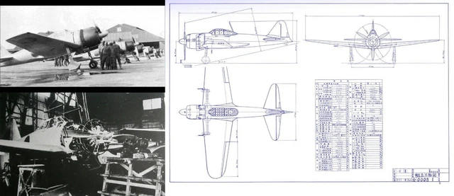 MITSUBISHI A6M ZERO Zeke 0 Rei-sen Blueprint Plan Drawings WW2 era RARE ...
