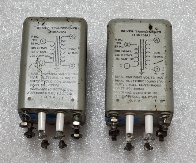 PAIR OF VINTAGE Sangamo Single Ended Tube Interstage Driver Transformer ...