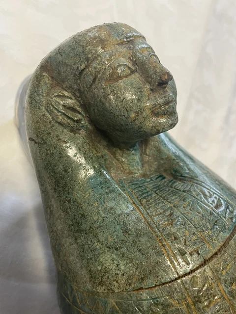 ÉGYPTE GRAND ANCIEN Urne Canope AMSET 32 cm Terre Cuite Émaillée ...