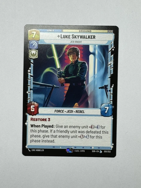 STAR WARS UNLIMITED Luke Skywalker Ground Unit Card New In Perfect ...