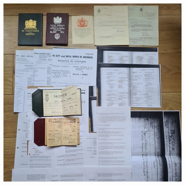 WW2 R.N.R CHIEF SKIPPER ROBERT WILLIAM BUTLER Mercantile Marine Service ...