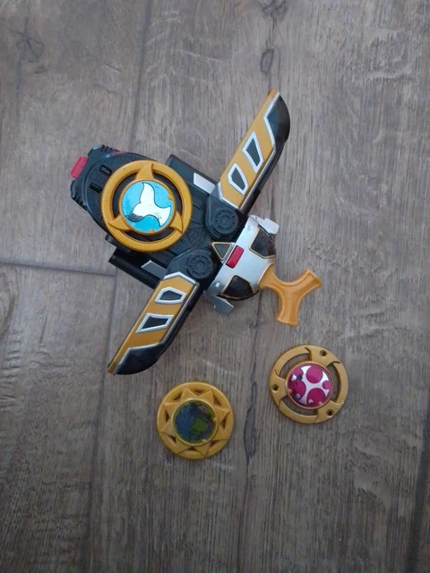 POWER RANGERS NINJA Storm DX Thunder Morpher 3 Discs & 1 horn & Strap £ ...