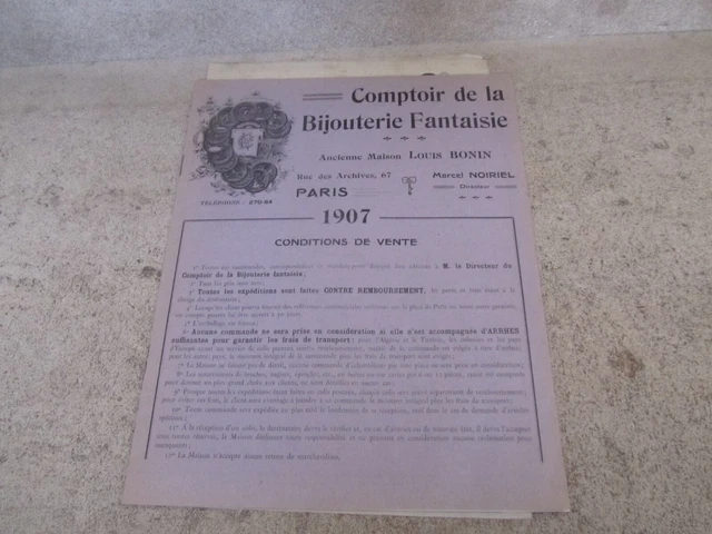 BROCHURE 1907 COMPTOIR de la bijouterie fantaisie ancienne maison Louis ...