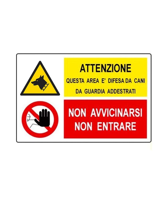 CARTELLO ATTENZIONE + NON ENTRARE PVC 20x30 cm segnaletica casa EUR 9 ...