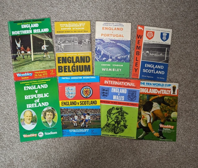 VINTAGE ENGLAND FOOTBALL Programmes 1960s/1970s/1980 FREE POSTAGE £9.99 ...