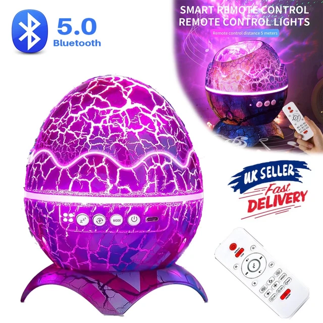 BLUETOOTH DINOSAUR EGG Aurora LED Galaxy Star Projector Starry Night ...