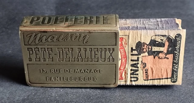ANCIEN PORTE ALLUMETTES Publicitaire Belge Maison Pete Delalieux EUR 20 ...
