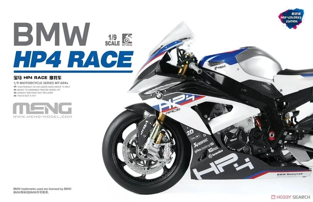 NEW : MENG MT-004S BMW HP4 1/9 Scale MOTORCYCLE PRE-COLORED EDITION ...