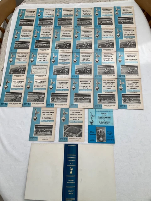 TOTTENHAM HOTSPUR F C 1969-70 Official Home Programmes X 27 And ...