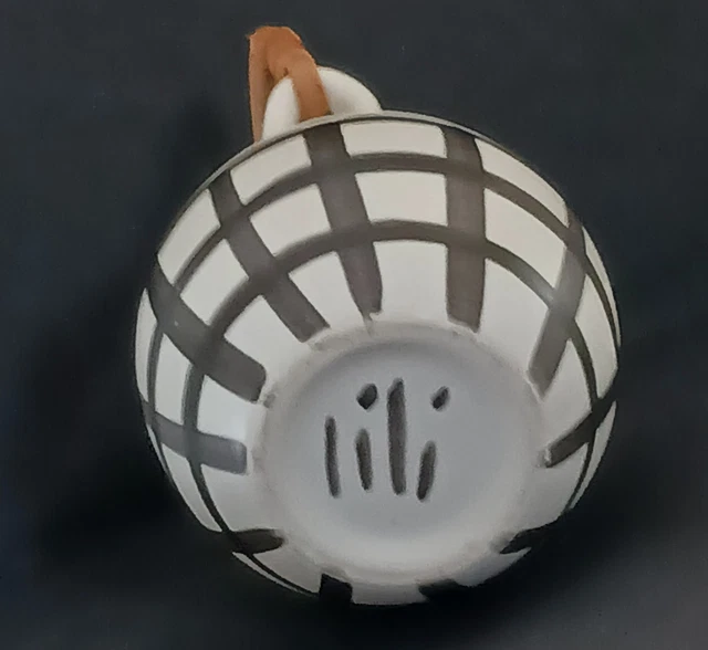 POT À LAIT Vallauris de Lili Voltz, anse en rotin, intérieur orange ...