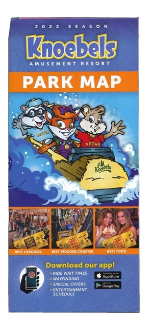 2022 KNOEBELS THEME Park Guide Map - Fold Out £5.38 - PicClick UK