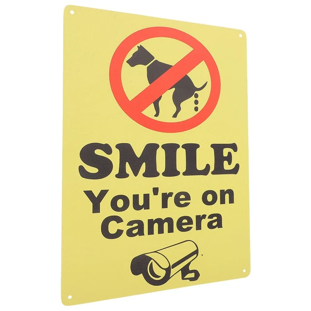 SMILE YOU'RE ON Camera Sign No Peeing Dog Dogs Warning Fence Signs £9. ...