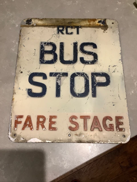 RCT BUS STOP Fare Stage Original Enamel Sign £187.88 - PicClick UK