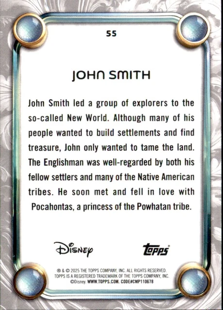 2025 TOPPS DISNEY WONDER Tier 1 Pink - John Smith #55 $2.72 - PicClick CA