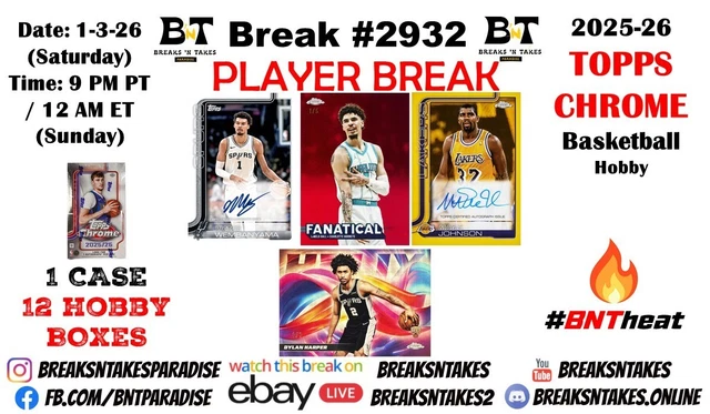 COLE ANTHONY 2025-26 Topps Chrome Basketball Hobby CASE 12 BOX Break ...