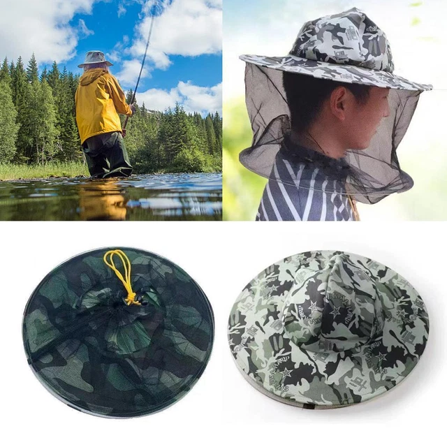 MOSQUITO HEAD FACE Net Hat Bee Insect Bug Protection Cap Sun Fishing ...