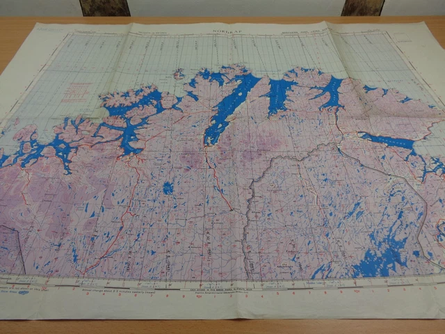 WW2 RAF MAP of NORWAY entitled "NORDKAP" (WING COMMANDER, DFC & BAR ...