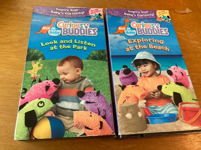 NICK JR VHS Baby CURIOUS BUDDIES VHS Lot Exploring Beach, Look at the ...