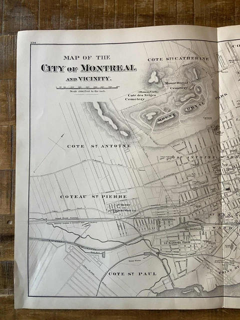B/W MAP OF THE CITY OF MONTREAL AND VICINITY - 1877 (Page 135) $280.50 ...