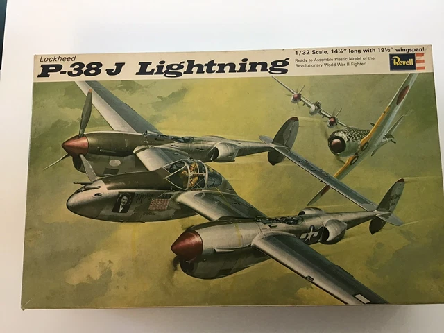 REVELL LOCKHEED P-38J Lightning 1/32 Scale Model Kit Plus Extra Decals ...