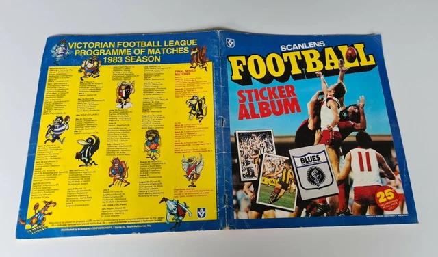 SCANLENS 1983 VFL - AFL FOOTBALL STICKER ALBUM ( complete ) $110.00 ...