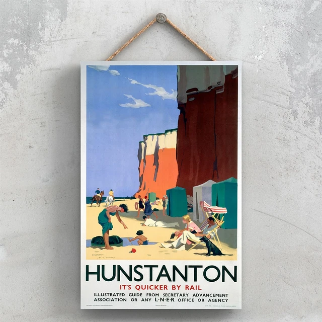 HUNSTANTON CLIFF ORIGINAL National Railway Poster On A Plaque Vintage ...