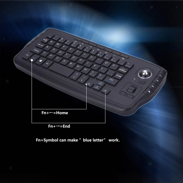 MINI KEYBOARD AND Trackball Mouse Combo 2.4GHz Scroll Wheel Keypad for ...