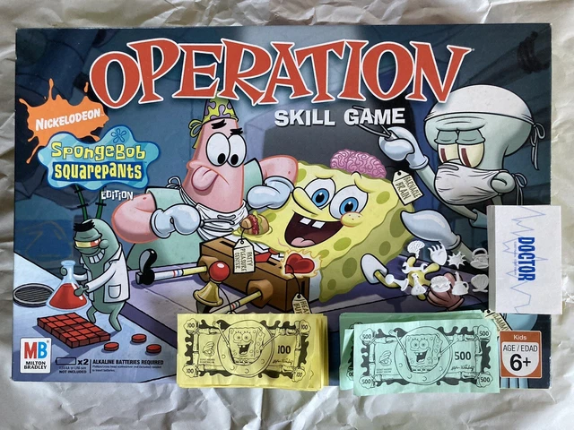 NICKELODEON SPONGEBOB SQUAREPANTS Operation Skill Game Milton Bradley ...