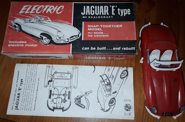 JAGUAR 'E' TYPE Model Car 1960s Kim Toys Scalecraft Snap Together ...