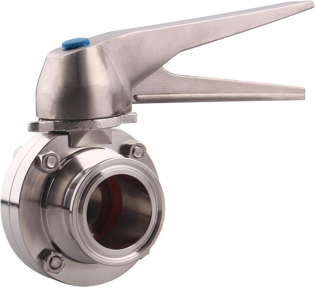BUTTERFLY VALVE WITH Trigger Handle Stainless Steel 304 Tri Clamp Clove ...