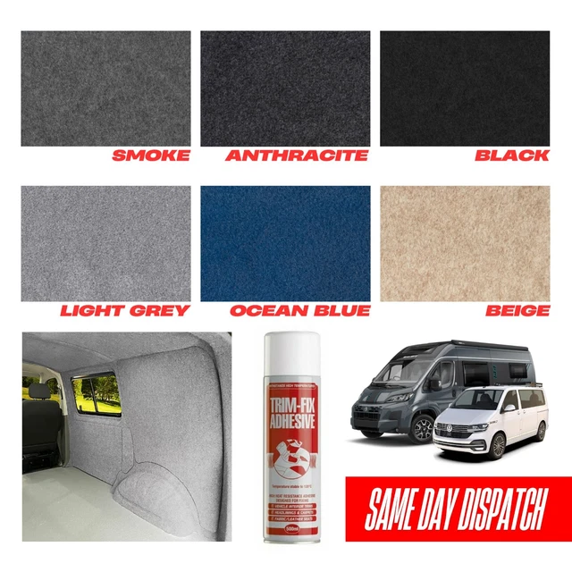VAN CARPET LINING 4 Way Stretch Fabric Stretchy For Van, Camper, VW ...