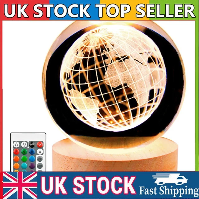 3D MOON GALAXY Globe Night Light 16 Color Changing with Remote Control ...