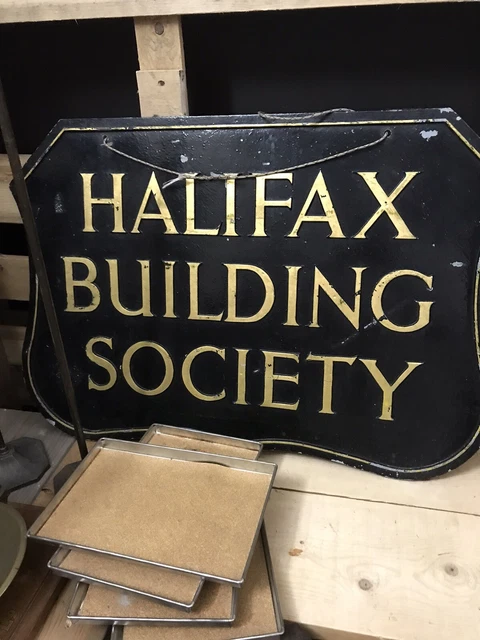 ORIGINAL DOUBLE SIDED Metal HALIFAX building Society Double Sided Swing ...