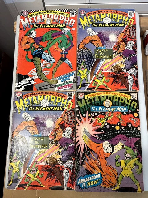 METAMORPHO THE ELEMENT Man 13 14 15 Lot 4 Argent Âge Dc Comics 1967 EUR ...